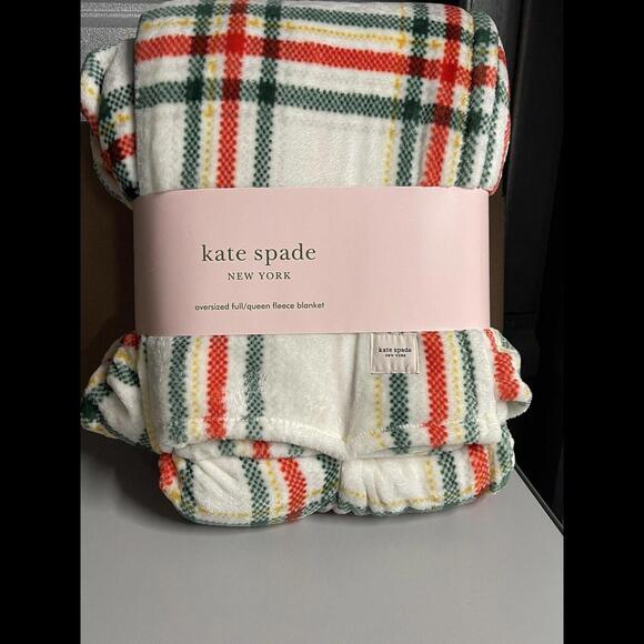 kate spade | Bedding | Kate Spade New Oversized Luxury Fleece Plaid ...